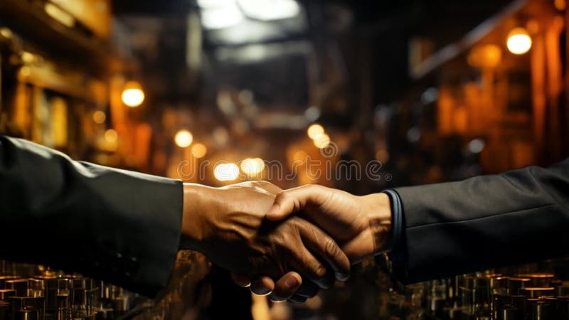Handshake between Men As a Sign of a Work Agreement Stock Footage ...