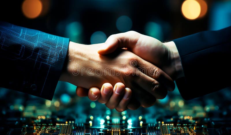 Handshake between Men As a Sign of a Work Agreement. AI Generated Stock ...