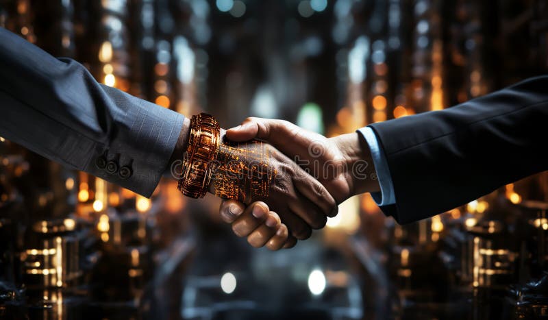Handshake between Men As a Sign of a Work Agreement. AI Generated Stock ...