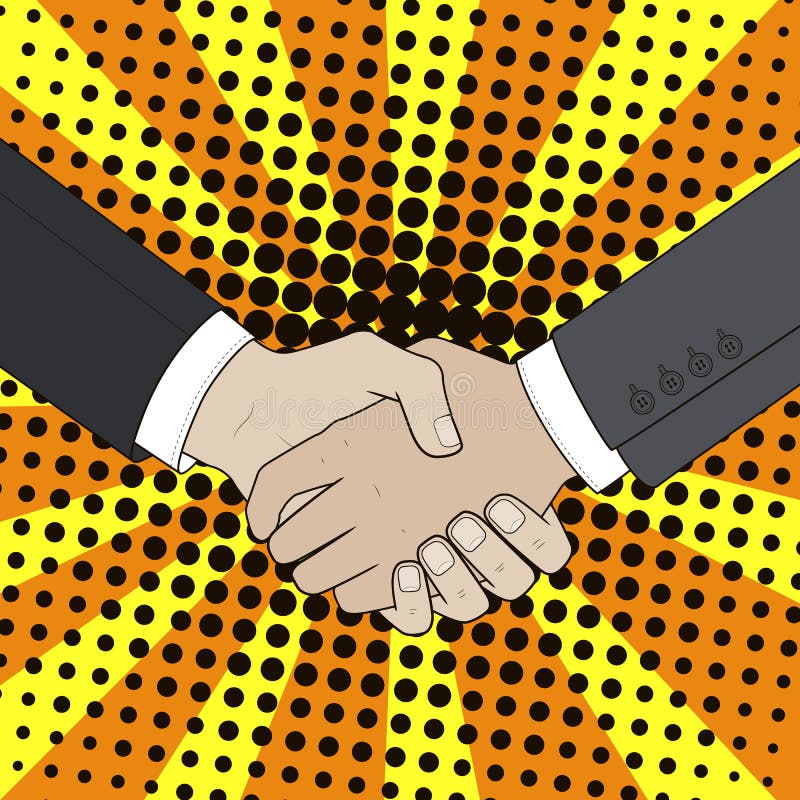 Handshake poster.Retro stock vector. Illustration of retro - 23261353