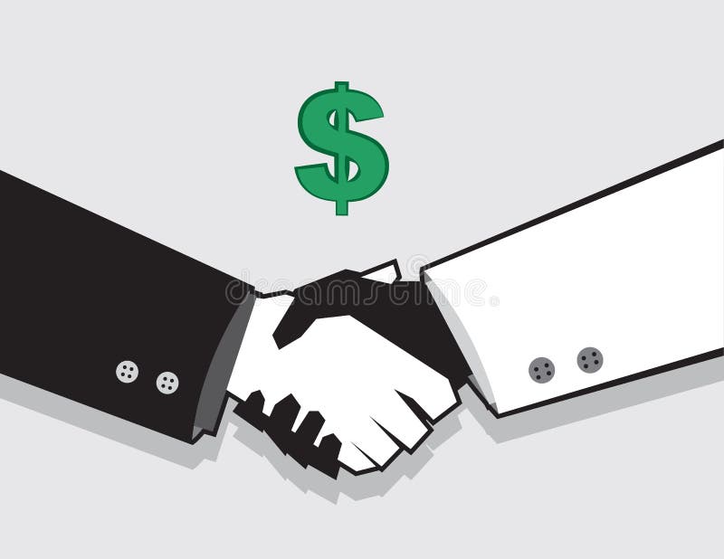 Handshake Money Deal stock vector. Illustration of business - 56614092