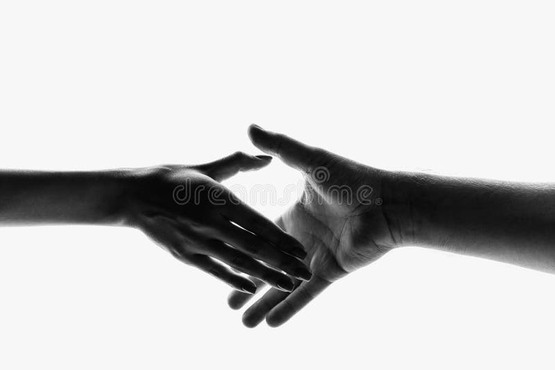 Monochrome Image of Beautiful Hands in Different Motion Isolated on ...