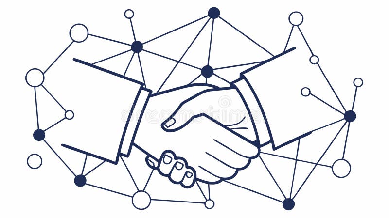 Handshake with a Network Background, Digital Connection Vector Design ...