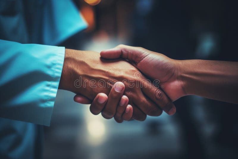 Handshake of Nurse Providing Care and Support for the Elderly Patients ...