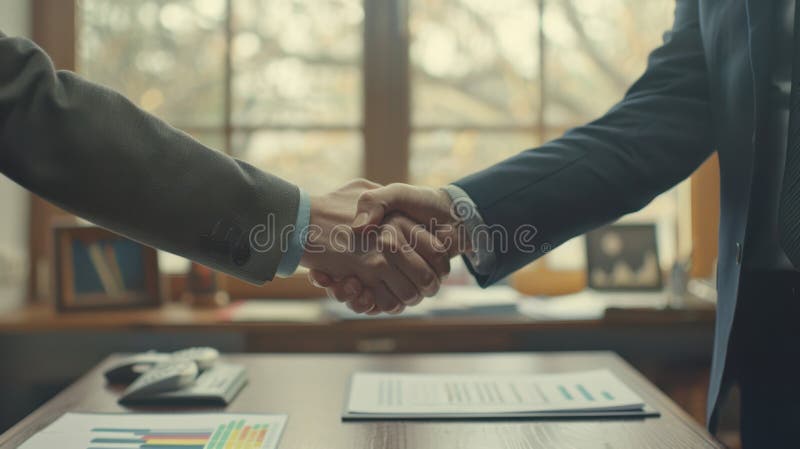 The Handshake in Office. AI Generated Stock Photo - Image of mutual ...