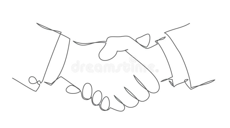 Handshake One Line Drawing Stock Illustrations – 490 Handshake One Line ...