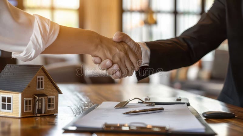 The Handshake Over Contract.AI Generated Image Stock Photo - Image of ...