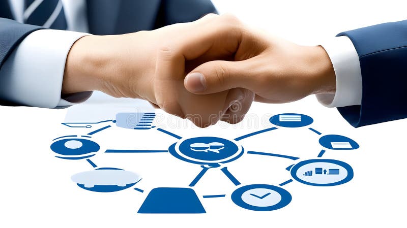 Handshake Over Network Diagram Collaboration and Connection Stock ...