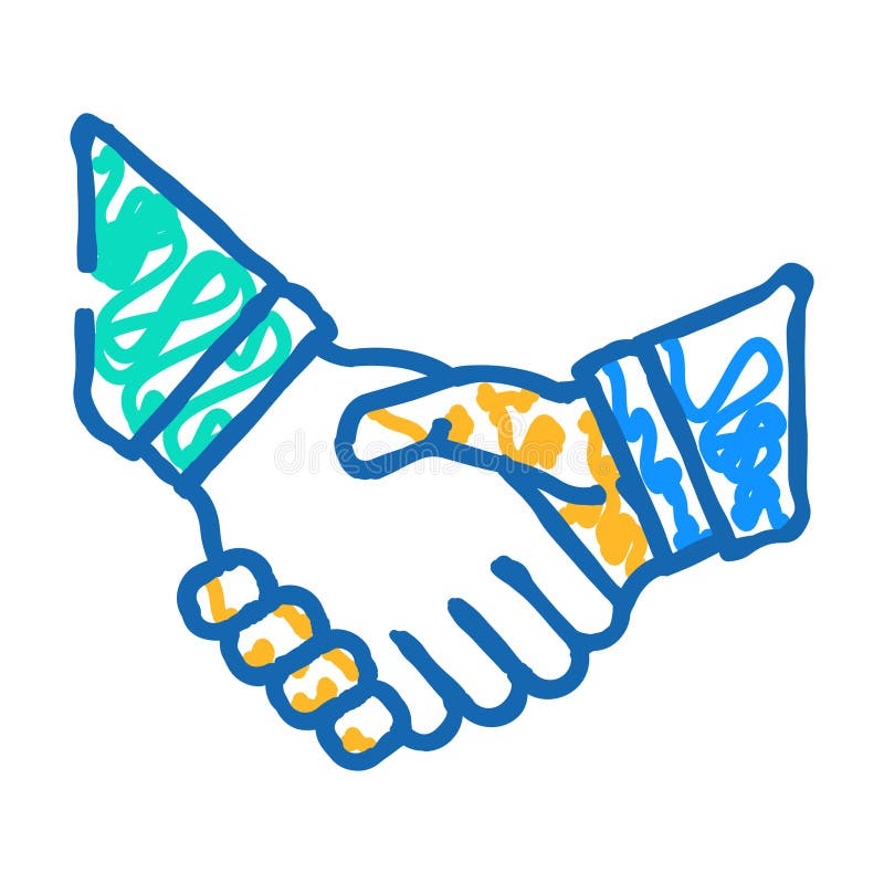 Handshake Partners Icon Doodle Illustration Stock Vector - Illustration ...