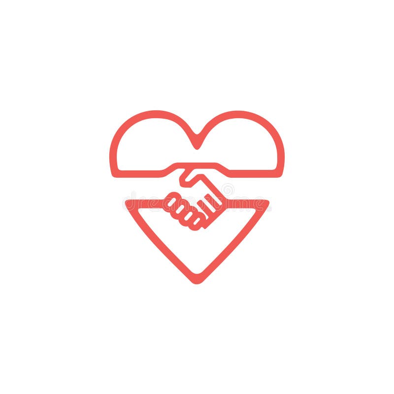 Handshake Partnership Love Logo Design Stock Illustration ...