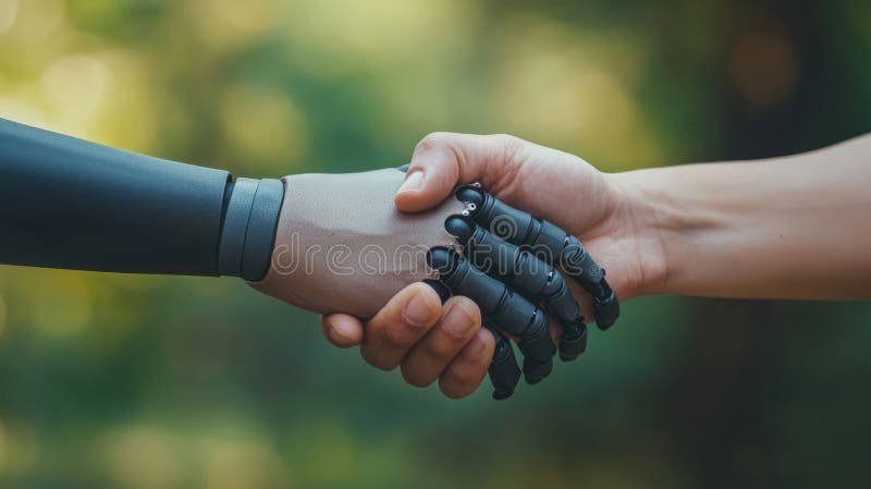 Handshake Person Prosthetic Arm Another Hand Symbolizing Support Stock ...
