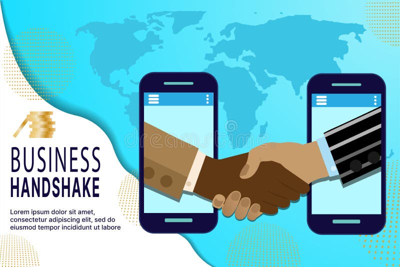 Handshake phone 2 stock vector. Illustration of leadership - 207031158