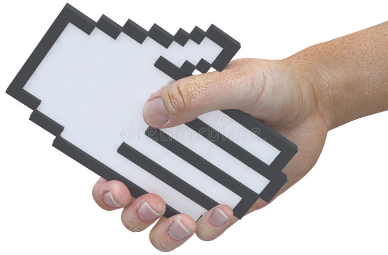 Handshake Pixel Cursor Tech User Shake Hands Stock Illustration ...
