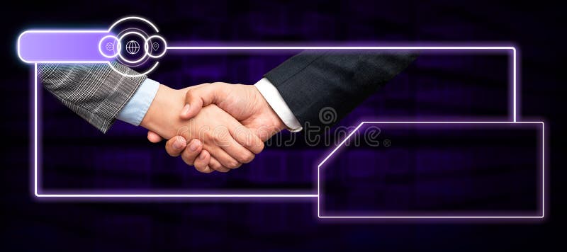 Handshake Presenting Innovative Plan Ideas Symbolizing Successful ...