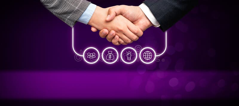 Handshake Presenting Innovative Plan Ideas Symbolizing Successful ...