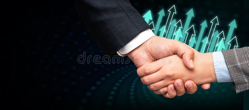 Handshake Presenting Innovative Plan Ideas Symbolizing Successful ...