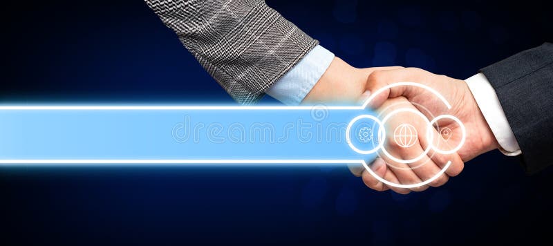 Handshake Presenting Innovative Plan Ideas Symbolizing Successful ...