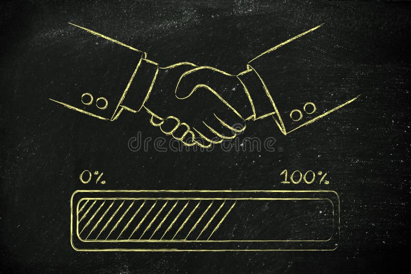 Handshake with Progress Bar Loading Stock Photo - Image of progress ...