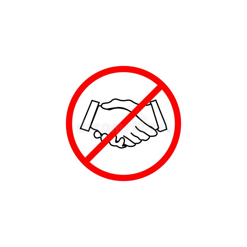 Handshake Prohibited Sign. Do Not Shake Hands Sign. Eps Ten Stock ...