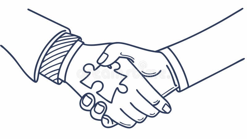 Handshake Puzzle Piece. Business Solution Partnership Vector. Vector ...