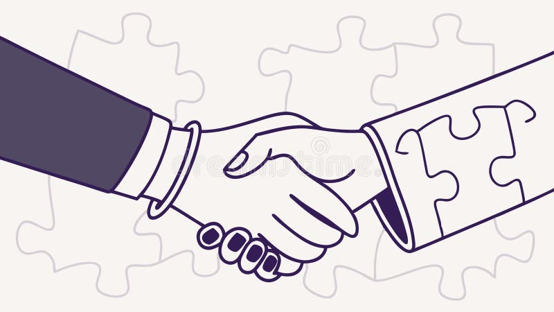 Handshake Puzzle Pieces Vector Business Agreement Solution, Vector ...