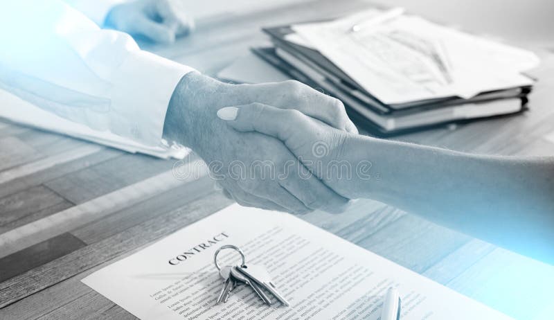 Handshake in a Real Estate Transaction Stock Photo - Image of agreement ...