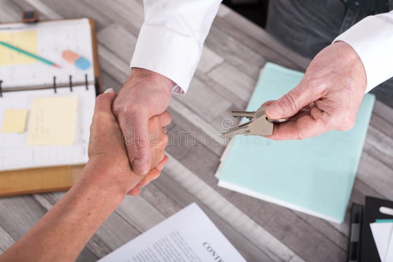 Handshake in a Real Estate Transaction Stock Photo - Image of hand ...