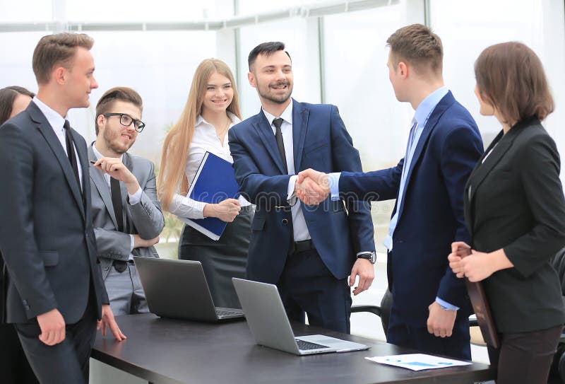 Representatives of the Two Business Teams Greet Each Other Stock Image ...