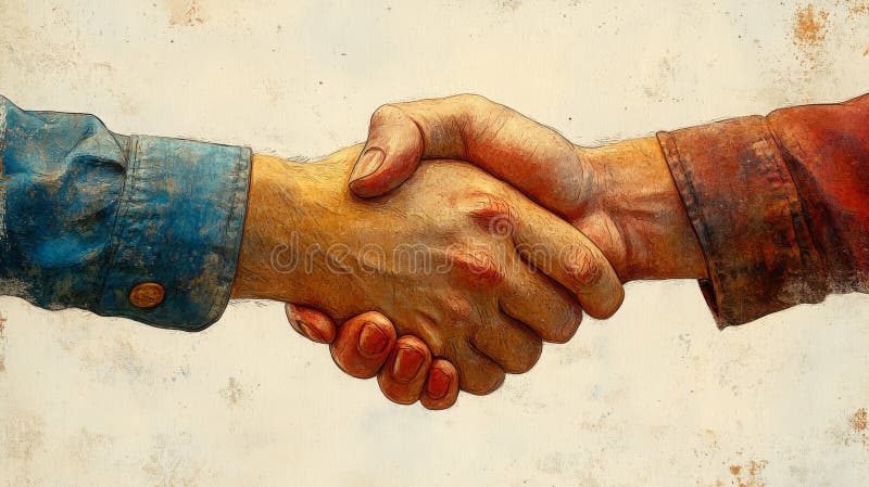 Two Hands Shaking To Symbolize Partnership and Cooperation in Setting ...