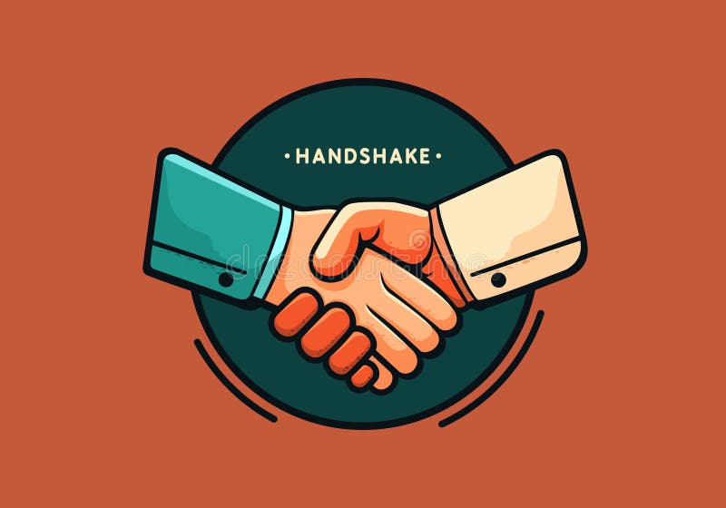 Handshake, Retro Style Icon. Strong Male Handshake Stock Vector - Illustration of shape, logo ...