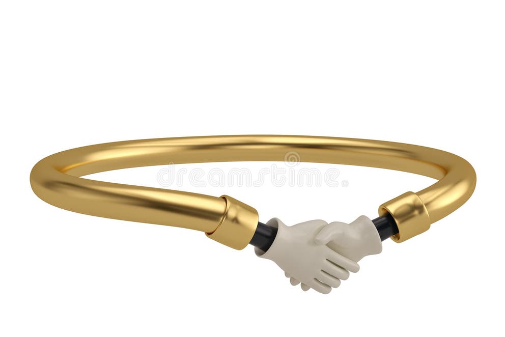 Handshake Ring Frame on White Background. 3D Illustration. Stock ...