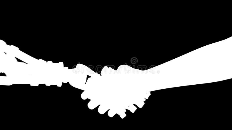 Handshake with robot 4K stock video. Video of handshake - 120575751