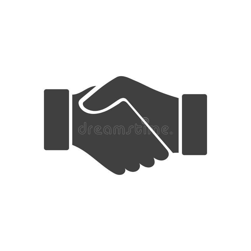 Handshake Sign Icon. Successful Business Symbol. Gray Flat Button with ...