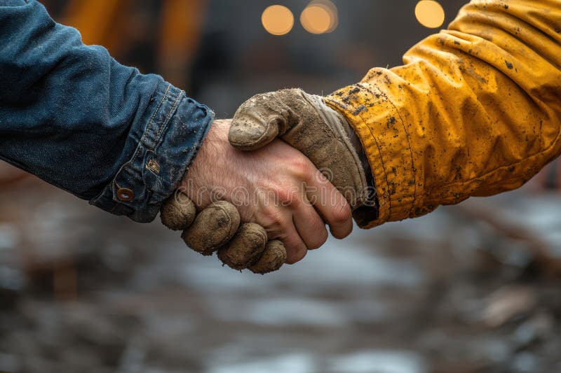 The Handshake Signifies a Collaborative Agreement among Workers at a ...