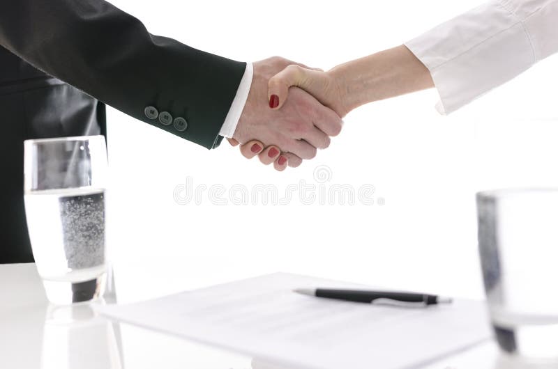 Handshake after Signing a Contract Stock Image - Image of signature ...