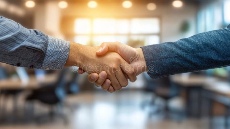 A Handshake in a Sleek, Modern Office, Maintaining a Clean and ...