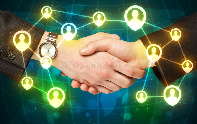 Handshake, Social Netwok Concept Stock Image - Image of agreement ...