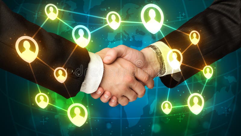 Handshake, Social Netwok Concept Stock Photo - Image of agree, mail ...
