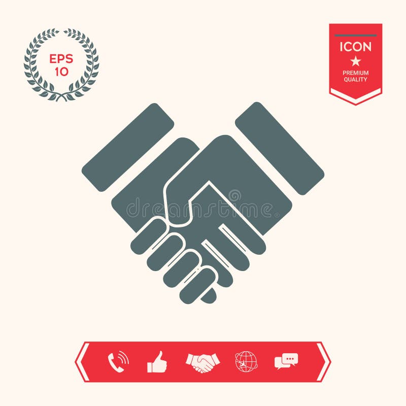 Handshake stylized symbol stock vector. Illustration of office - 116618199
