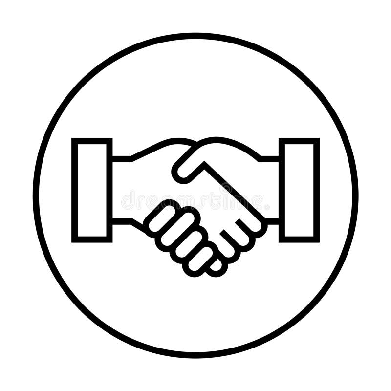 Handshake Symbol in a Circle Reflecting Agreement and Partnership ...