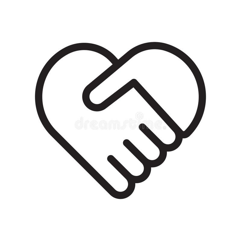 Handshake Symbol Forming a Heart Stock Vector - Illustration of friends ...