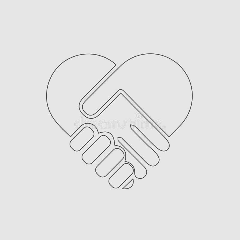 Handshake Symbol Forming a Heart Vector Icon Eps 10. Hands Shaking ...