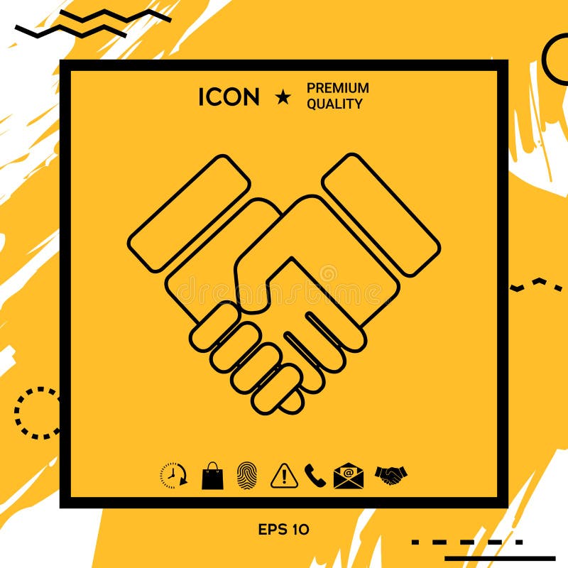 Handshake symbol icon stock vector. Illustration of businesswoman ...