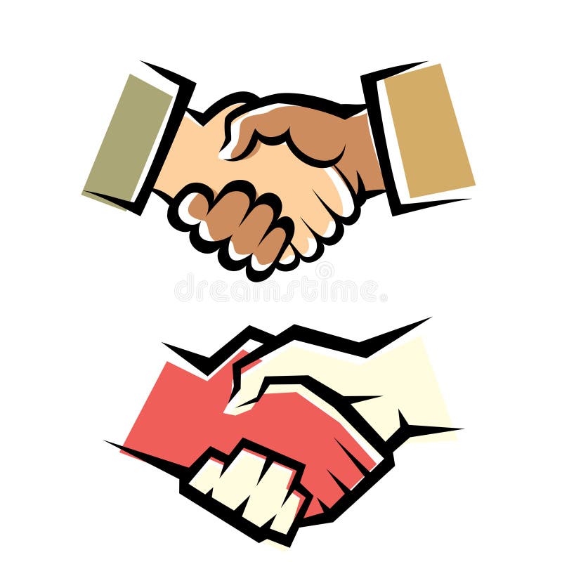 Handshake symbol set stock vector. Illustration of communication - 34707516