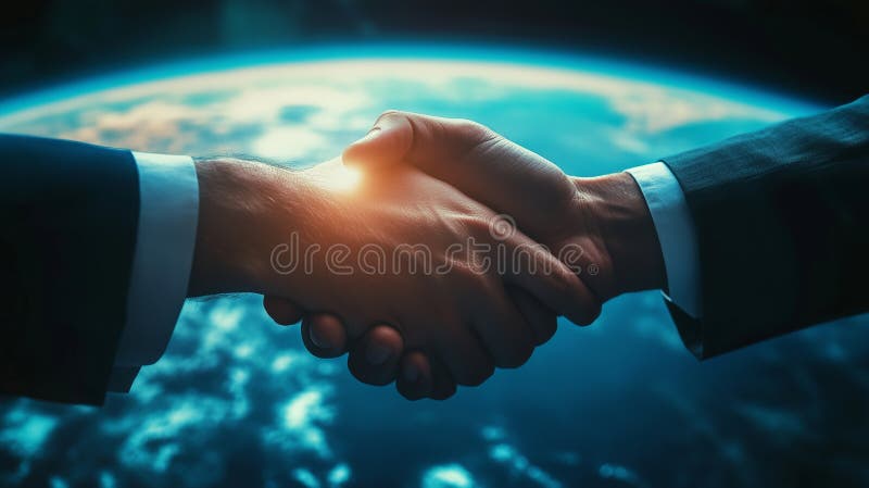 Handshake Symbolizes Infinite Possibilities and Unity Amidst a Global ...