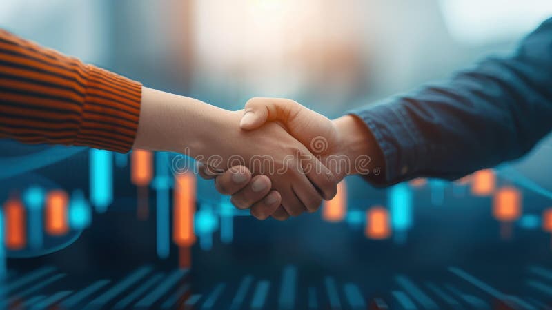 A Handshake Symbolizes Partnership and Trust in the Financial World ...