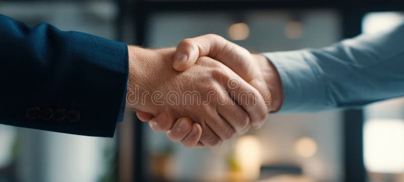 The Handshake Symbolizes a Strong Partnership in a Business Environment ...