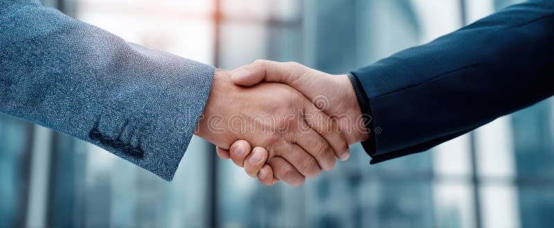The Handshake Symbolizes a Strong Partnership in a Modern Corporate ...
