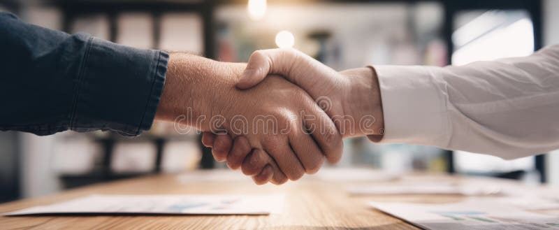 The Handshake Symbolizes a Successful Business Partnership and ...