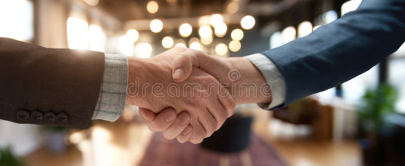 The Handshake Symbolizing Business Partnership and Mutual Agreement in ...